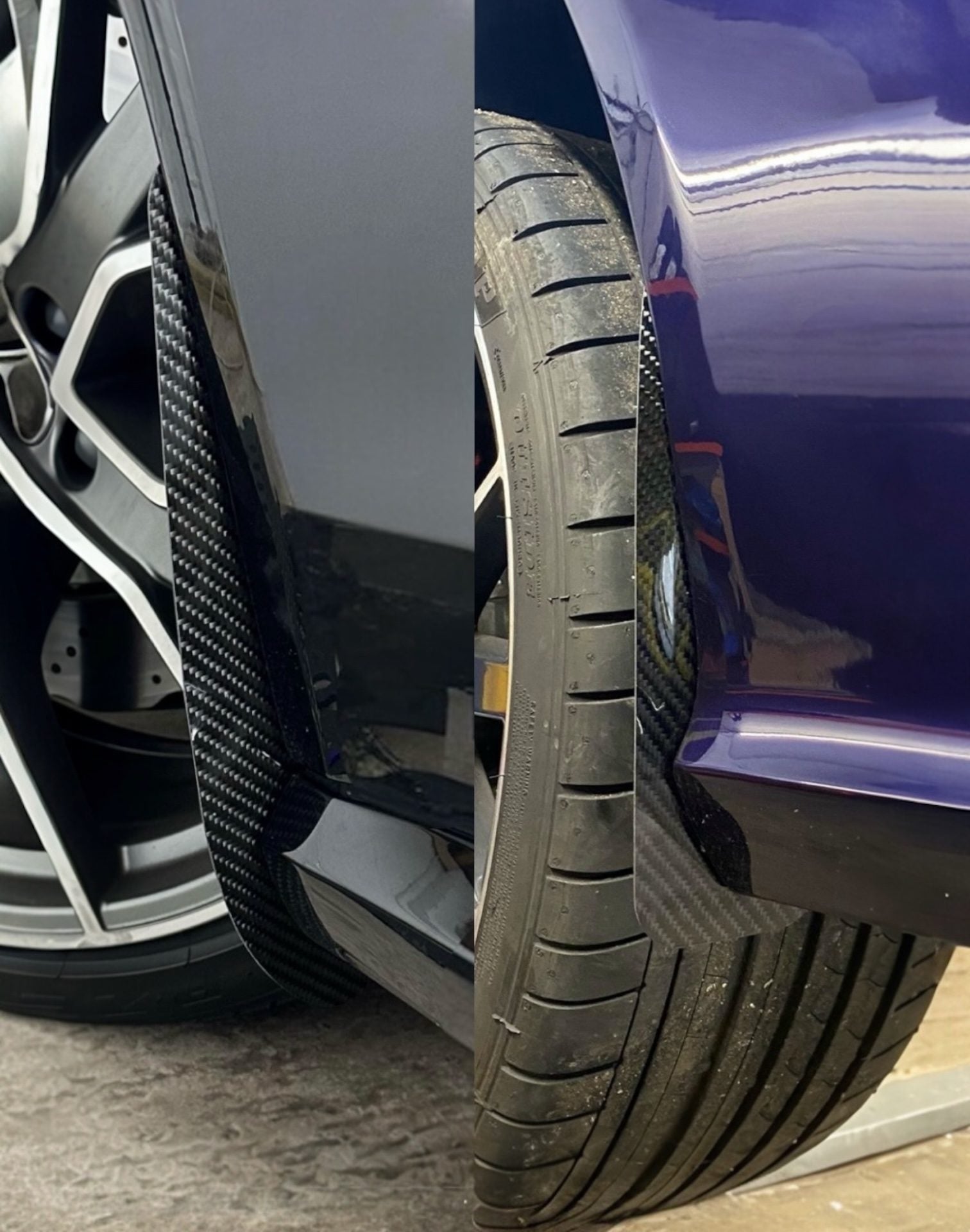 AP Audi RS6 C7 C7.5 Gloss Black Carbon Fibre Arch Guards Mudflaps ...
